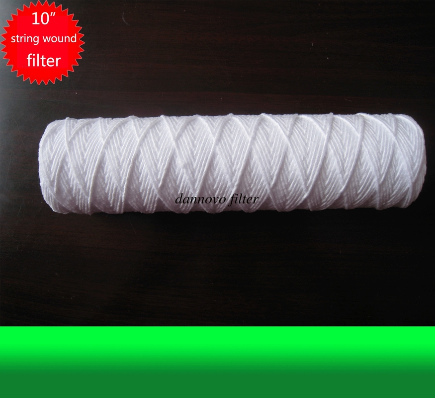 Customized 10 inch Water Filter Cartridge White PP Yarn String Wound ...